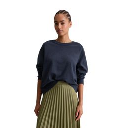 Marc O'Polo Damen Strickpullover "aus Soft Cotton Stretch"medium blau melange, Gr. XS, MARC O'POLO DENIM, unifarben, Obermaterial: 58% Baumwolle, 25% Polyamid,