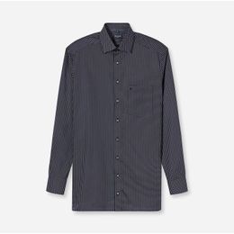 OLYMP Herren Langarmhemd "Luxor", blau, Gr. 41, Web, Obermaterial: 100% Baumwolle, Hemden, graphisches Muster, modern fit, Businesshemd,