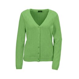 GOLDNER Damen Strickjacke "Cardigan", gr&uuml;n, Gr. 48, Obermaterial: 100% Baumwolle CO., Strickjacken