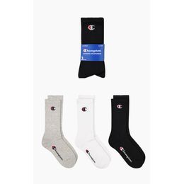 Tennissocken Champion "3 Pack Crew Socks", Damen, Gr. 35-38, oxgm, wht, nbk, ns, Obermaterial: 70% Baumwolle, 28% Polyester, 2% Elasthan, Socken Tennissocken, f&uuml;r sportive Aktivit&auml;ten, aus Baumwolle, Polyester und Elasthan