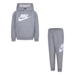 Jogginganzug Nike Sportswear "NKN CLUB FLEECE SET", Jungen, Gr. 4 (104), grau, Sweatware, Obermaterial: 60% Baumwolle, 40% Polyester, meliert, Sportanz&uuml;ge Jogginganzug, mit Kapuze, mit elastischem Bund und gerippten B&uuml;ndchen