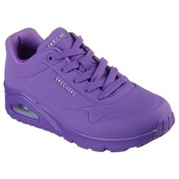 Wedgesneaker Skechers "UNO STAND ON AIR", Damen, Gr. 38, lila, Lederimitat, Schuhe, Freizeitschuh, Halbschuh, Schn&uuml;rschuh weich gepolsterte Innensohle