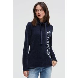 Rundhalspullover SOCCX, Damen, Gr. 3XL, blau, Strick, Material: 80% Polyester, 20% Baumwolle, bedruckt, regular fit normal, Rundhals, eingesetzt gerader Abschluss, Pullover Rundhalspullover