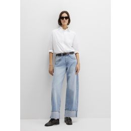 Mavi Damen Weite Jeans "SANDRA"lt brushed denim, Gr. 31, 77% Baumwolle, 22% Lyocell, 1% Elastan, Jeans, Cuffed Wide Leg