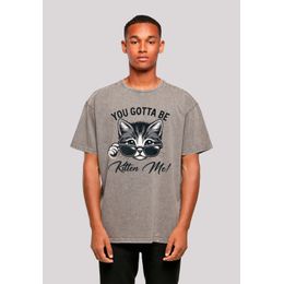 F4NT4STIC Herren T-Shirt "K&auml;tzchen You Gotta Be Kitten Me", grau, Gr. XXL, Obermaterial: 100% Baumwolle, Shirts, Premium Qualit&auml;t
