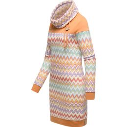 Ragwear Damen Sweatkleid "Chlloe Zig Zag YOUMODO", bunt, Gr. L, Material: 70% Baumwolle, 30% Polyester, Kleider, stylisches Langarm Minikleid mit