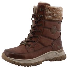 Winterboots Mustang Shoes "Raissa", Damen, Gr. 39, cognac, Lederimitat, Textil, used, Schuhe Winterboots, Schn&uuml;rboots, Winterstiefel mit TEX-Membrane, Topseller