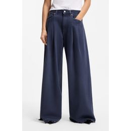 BOSS Orange Damen Weite Jeans "SLOUCHY 2PL MR Premium Damenmode", blau, Gr. 34, unifarben, Denim/Jeans, Obermaterial: 53% Baumwolle, 47% Lyocell,
