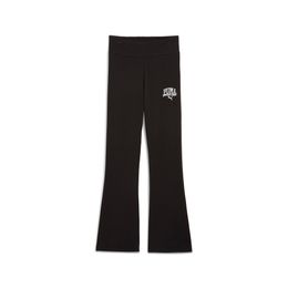 Puma M&auml;dchen Leggings "CLASS HIGH WAIST FLARED LEGGINGS G", schwarz, Gr. 176, bedruckt, Jersey, Obermaterial: 95% Baumwolle, 5% Elasthan, Hosen,