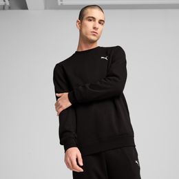 Puma Herren Langarmshirt "ESS CREW FL", schwarz, Gr. M, unifarben, Fleece, Obermaterial: 66% Baumwolle, 34% Polyester, Shirts, Regular Fit,