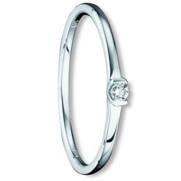 ONE ELEMENT Damen Diamantring "0.04 ct Diamant Brillant Ring aus 585 Wei&szlig;gold", 56, 0,04 mit Diamant, Diamanten Gold Wei&szlig;gold 585, silber, Diamanten,