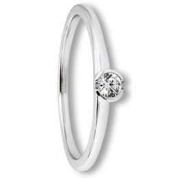 ONE ELEMENT Damen Goldring "Zirkonia Ring aus 333 Wei&szlig;gold", 56,mit Zirkonia, Gold Wei&szlig;gold 333, silber, Gold, Wei&szlig;gold 333, Fingerringe, Zartes