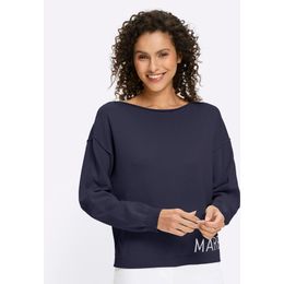 Strickpullover Heine "Pullover", Damen, Gr. 34, marine, 100% Baumwolle, gemustert, mehrfarbig, Pullover Strickpullover