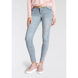 Tamaris Damen Skinny-fit-Jeans, blau, Gr. 42, unifarben, Denim/Jeans, Obermaterial: 74% Baumwolle, 24% Polyester, 2% Elasthan, Jeans, schmale