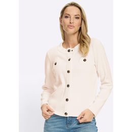 Heine Damen Cardiganecru, Gr. 50, unifarben, 100% Baumwolle, Strickjacken