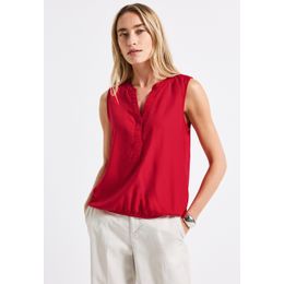 Street One Damen Blusentop, rot, Gr. 34, unifarben, Stoff, 100% Viskose, Blusen, 2in1 Optik