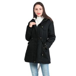 YOUTHUP Winter Jacket female Black size 3XL