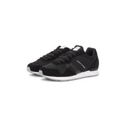 Sneaker Tommy Hilfiger "RUNNER ICON MIX", Damen, Gr. 45, schwarz, Leder, Textil, Schuhe Sneaker, Freizeitschuh, Halbschuh, Schn&uuml;rschuh mit seitlichem Logoschriftzug