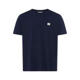 T-Shirt Calvin Klein Jeans "SS BADGE 30S JERSEY CLASSIC TEE", Herren, Gr. L, maritime blau, Single Jersey, Obermaterial: 100% Baumwolle, unifarben, regular fit normal, Rundhals, eingesetzt abgesteppte Kante, Shirts T-Shirt, Mit Rundhalsausschnitt