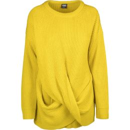 Urban Classics Damen Rundhalspullover "Urban Classics Damen Ladies Wrapped Sweater"lemonmustard, Gr. XS, unifarben, 100% Polyacryl, Pullover