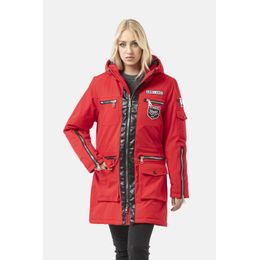 Cipo & Baxx CIPO & BAXX Damen Winterjacke "WM144", rot, Gr. L, unifarben, Stoff, 100% Nylon, Jacken, mit Zipper-Details