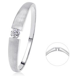 ONE ELEMENT Damen Diamantring "0,05 ct Diamant Brillant Ring aus 585 Wei&szlig;gold", 59, 0,05 mit Diamant, Diamanten Gold Wei&szlig;gold 585, silber, Diamanten,