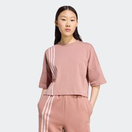 Damen T-Shirt "3 STRIPES TEE", rosa, Gr. M, adidas originals, Obermaterial: 53% Baumwolle, 47% Polyester, Shirts, sportlicher Schnitt, lockere