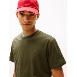 Tommy Jeans Herren T-Shirt "TJM SLIM LINEAR CHEST TEE EXT", gr&uuml;n, Gr. S, Single Jersey, Obermaterial: 100% Baumwolle, Shirts, Mit Rundhalsausschnitt