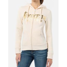 Boxeur Des Rues Zip-Up Hoodie 'Basic Logo Full Zip Sweatshirt' female Beige size XS