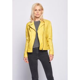 Maze Damen Lederjacke "Sally", gelb, Gr. XS, Obermaterial: 100% Lammleder. Futter: 100% Polyester, Jacken