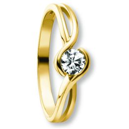 ONE ELEMENT Damen Goldring "Zirkonia Ring aus 333 Gelbgold", 52,mit Zirkonia, Gelbgold 333 Gold, gold, Gelbgold 333, Gold, Fingerringe,