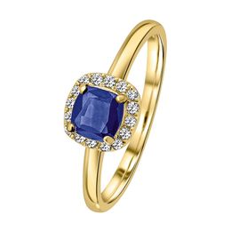 ONE ELEMENT Damen Diamantring "0,12 ct Diamant Brillant Safir Ring aus 585 Gelbgold", 54, 0,12 mit Diamant, Diamanten Gelbgold 585 Gold, gold,