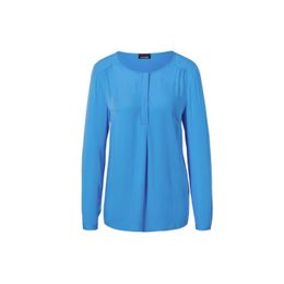 GOLDNER Damen Schlupfbluse "Figurschmeichelnde Schlupfbluse mit modischer Kragenverarbeitung", blau, Gr. 46, Obermaterial: 100% Viskose CV., Blusen
