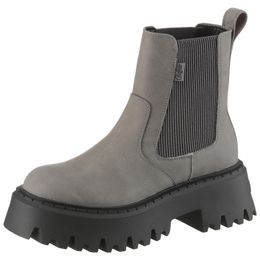 Buffalo Damen Chelseaboots "Aspen Chelsea", Gr. 38grau, Nubuklederimitat, Schuhe, Plateauboots, Schlupfboots, Stiefelette mit Stretch und Profilsohle