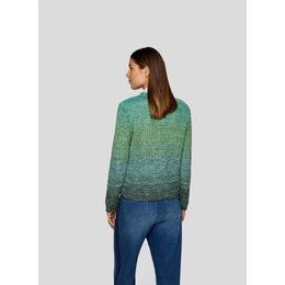 Rabe Damen Strickpullover, gr&uuml;n, Gr. 42, gemustert, mehrfarbig, meliert, Web, Obermaterial: 35% Baumwolle, 35% Polyacryl, 28% Polyester, 2% Polyamid,