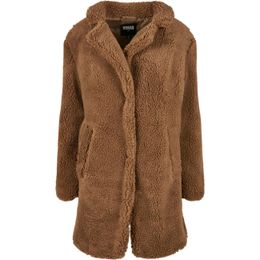 Parka Urban Classics "Urban Classics Damen Ladies Oversized Sherpa Coat", Damen, Gr. S, midground, 100% Polyester, unifarben, oversize, amerikanischer Ausschnitt, Jacken Parka