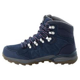 Jack Wolfskin Damen Wanderschuh "REFUGIO TEXAPORE MID W", Gr. 38, blau, Leder, Synthetik, Schuhe, wasserdicht, Trekkingschuh