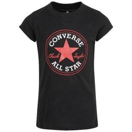 Converse M&auml;dchen T-Shirt "CNVG TIMELS CHUCK PATCH TEE", schwarz-wei&szlig;, Gr. 152, bedruckt, Stoff, Obermaterial: 100% Baumwolle, Shirts, f&uuml;r Kinder,