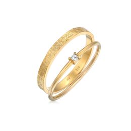 Elli Damen Solit&auml;rring "Set Solit&auml;r mit Kristallen von Swarovski 925 Silber", 58mm,mit Steinen, Silber 925 (Sterlingsilber), 2,2mm, gold, Silber 925