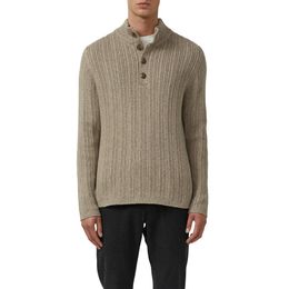 Troyer s.Oliver, Herren, Gr. L, mid braun, Strick, Obermaterial: 100% Baumwolle, Strukturmuster, unifarben, regular fit normal, ohne Ausschnitt, Rippb&uuml;ndchen, Pullover Troyer, mit Strukturmuster