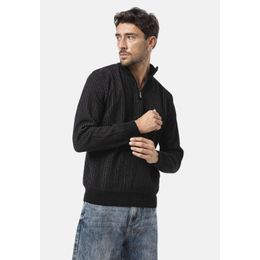 Cipo & Baxx CIPO & BAXX Herren Strickpullover "CP286"schwarz, Gr. XL, meliert, 50% Baumwolle, 50% Polyester, Pullover, vertikales Rippstrickmuster