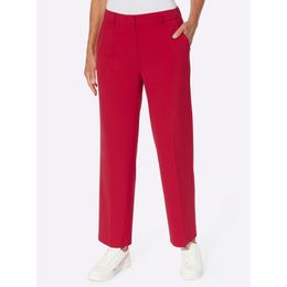 B&uuml;gelfaltenhose Inspirationen, Damen, Gr. 44, Normalgr&ouml;&szlig;en, rot, 63% Polyester, 34% Viskose, 3% Elasthan, unifarben, 7/8-L&auml;nge, Hosen