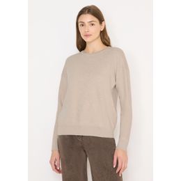 Strickpullover Cecil, Damen, Gr. XS (36), desert beige melange, Web, 100% Baumwolle, unifarben, comfort fit normal, Rundhals, Rippb&uuml;ndchen, Pullover Strickpullover, aus reiner Baumwolle