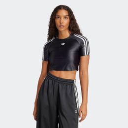 Damen T-Shirt "TEAMGEIST TOP", schwarz, Gr. XXL, adidas originals, Obermaterial: 89% Polyester, 11% Elasthan, Shirts, bauchfrei, schmale Passform,