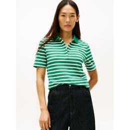 Tommy Hilfiger Damen Poloshirt "Regular Fit Pique Premium Polo"pink, Gr. XS, gestreift, Piqu&eacute;, Obermaterial: 96% Baumwolle, 4% Elasthan, Shirts,