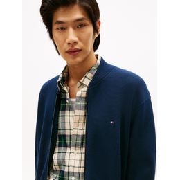 Tommy Hilfiger Herren Cardigan "FULL MILANO BASEBALL", blau, Gr. L, Strick, Obermaterial: 50% Baumwolle, 33% Modal, 15% Polyamid, 2% Elasthan,
