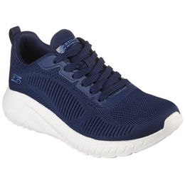 Skechers Damen Sneaker "BOBS SQUAD CHAOS FACE OFF", Gr. 39, blau, Textil, Schuhe, Freizeitschuh, Halbschuh, Schn&uuml;rschuh mit Komfort-Innensohle