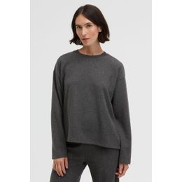 Damen Sweatergrau, Gr. XS, SENSES.THE LABEL, unifarben, Jersey, Material: 80% Polyester, 20% Baumwolle, Sweatshirts, mit Baumwolle