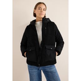 Cecil Damen Fellimitatjackeschwarz, Gr. XXL, unifarben, Stoff, Teddy-Material: 100% Polyester; Softshell: 100% Polyester; Futter: 100% Polyester,