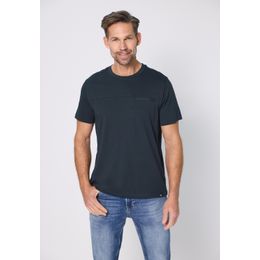 T-Shirt Street One MEN, Jungen, Gr. L (42), nocturnal blau, Web, 100% Baumwolle, unifarben, normal normal, Rundhals, Rippb&uuml;ndchen, Shirts T-Shirt, aus reiner Baumwolle
